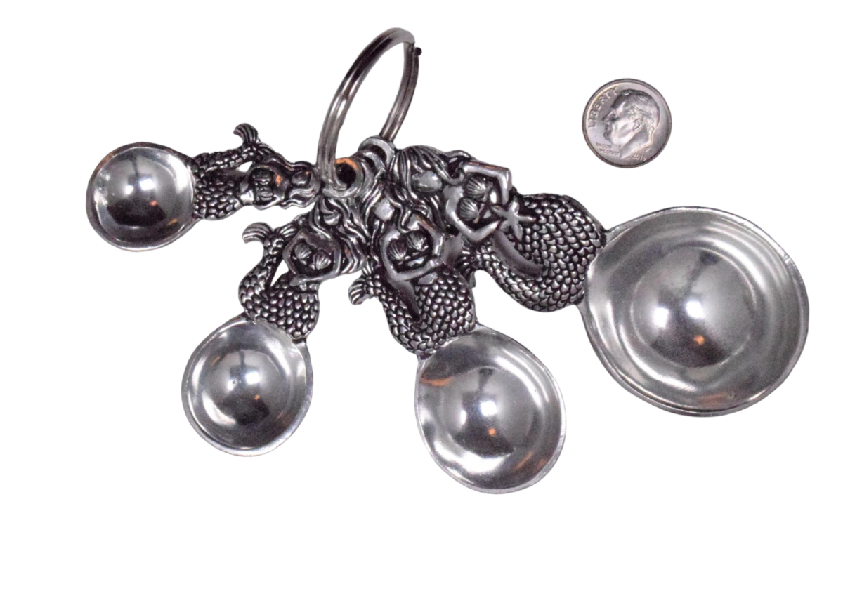 Handcrafted Pewter Mermaid Measuring Spoon Set