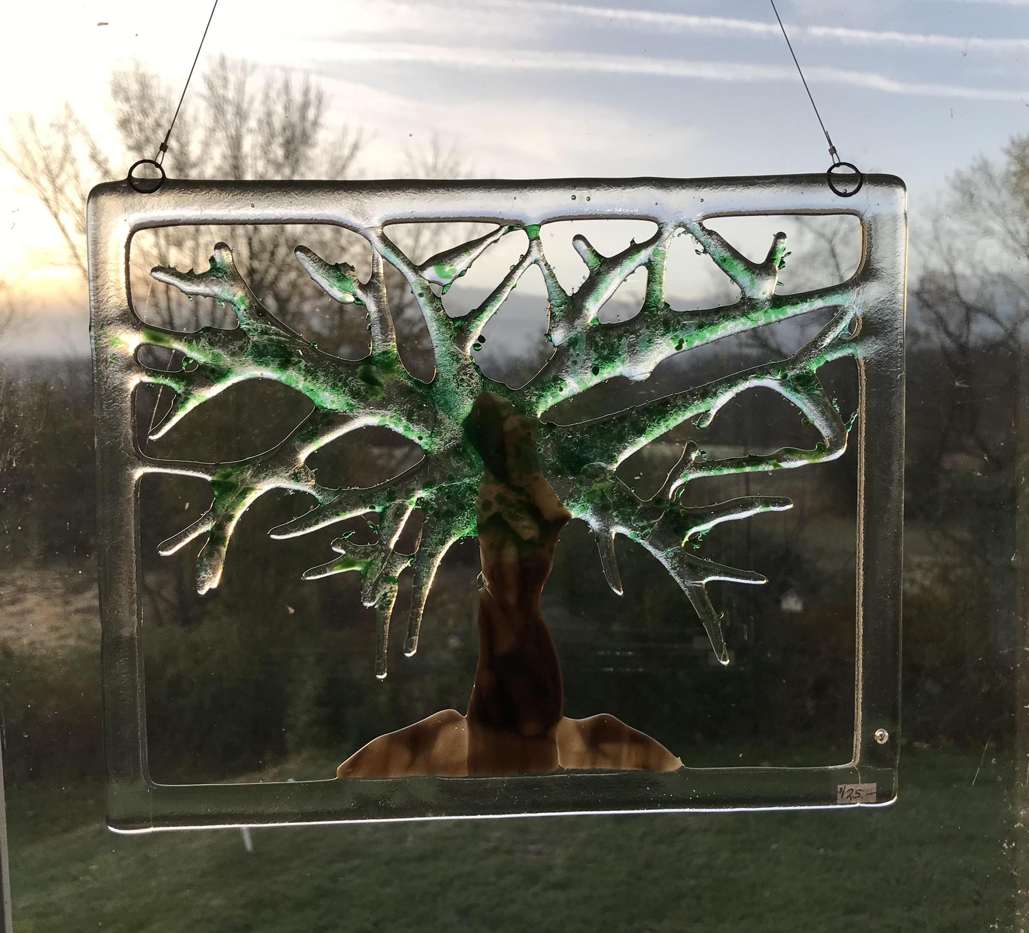 Tree of Hope Glass Picture Frame - Unique Pewter