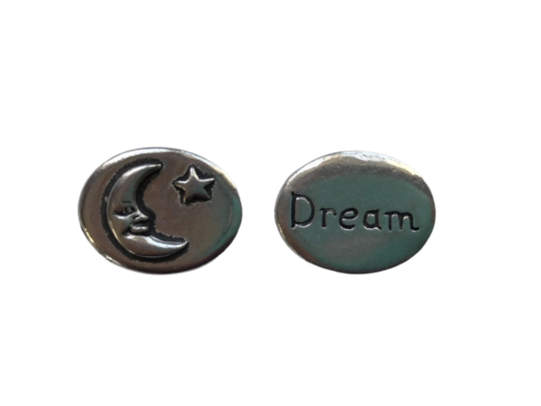 Moon & Star ( Dream) Pocket Token - Unique Pewter