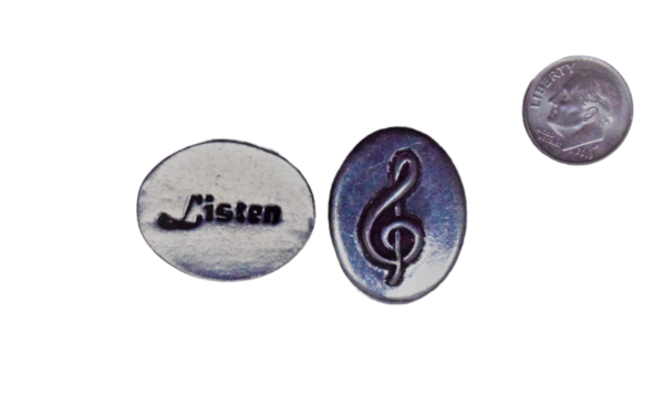 Treble Clef (Listen) Pocket Token - Unique Pewter