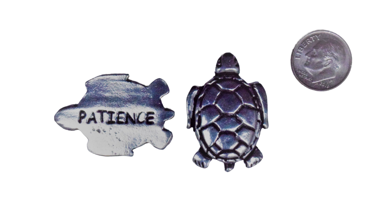 Pewter Pocket Token - Patience -Turtle - Unique Pewter