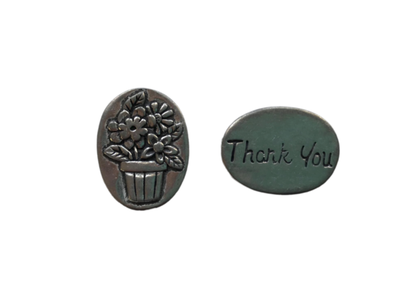 Flowers (Thank You) Pocket Token - Unique Pewter