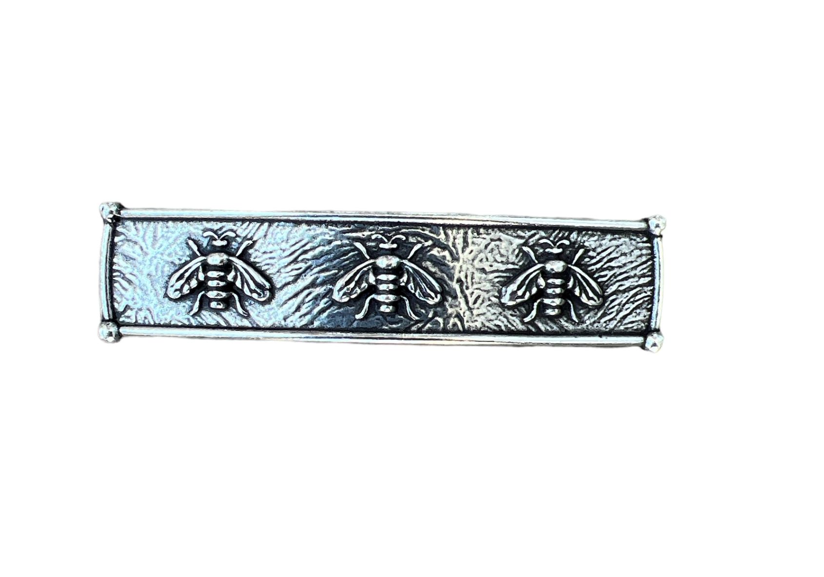 Bee Pewter Hair Clip/Barrette 70mm - Unique Pewter