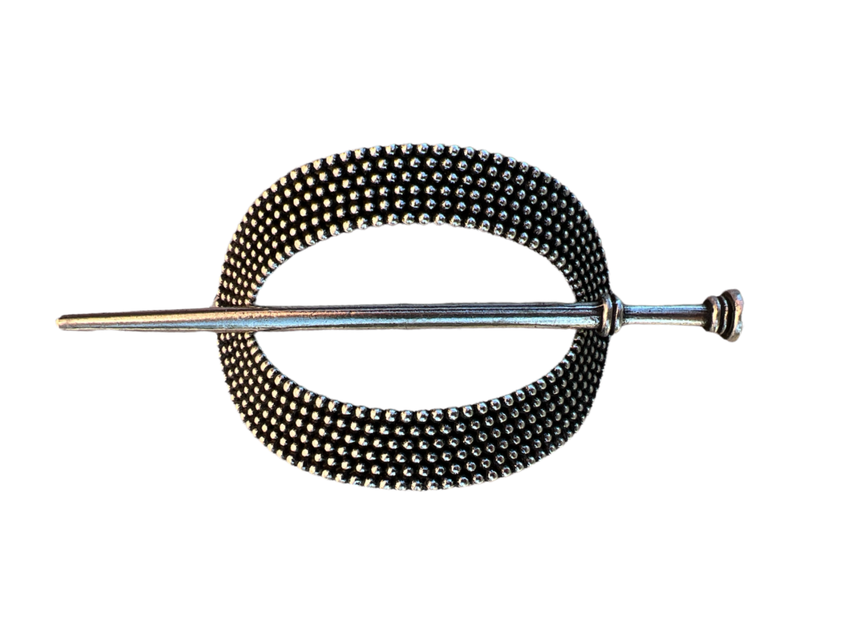 Hair Clip, Stick Barrette, Cobblestone, Pewter - Unique Pewter