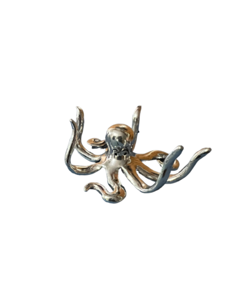 Ring Holder, Pewter Octopus, 3D - Unique Pewter
