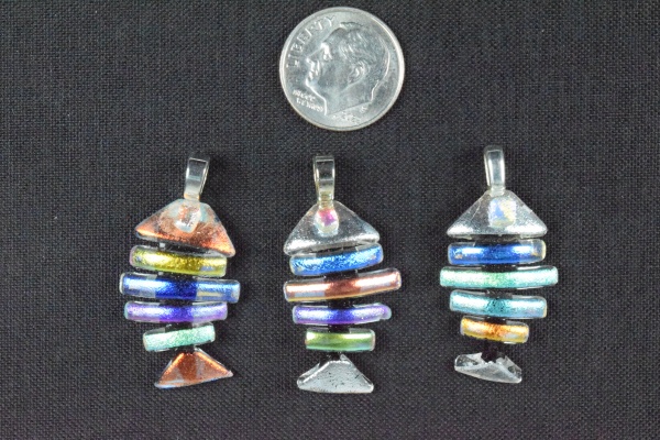 Small Black Spine Bonefish Pendant - Unique Pewter