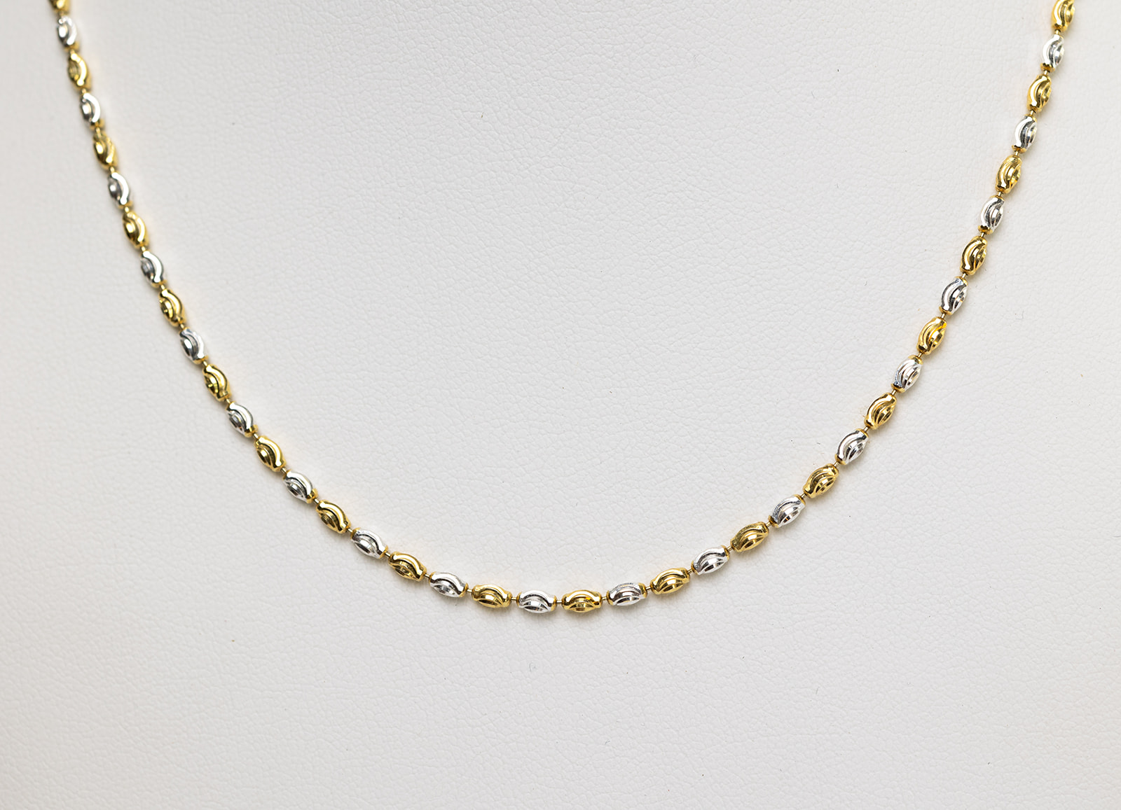 Radiant Two-Tone Beaded Necklace - Unique Pewter